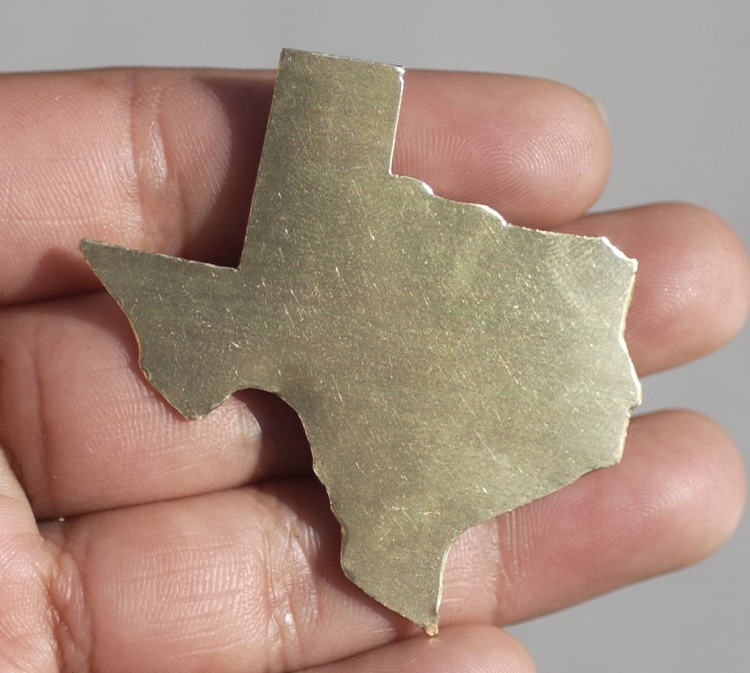 Texas State Metal Blank Cutout: Bronze, Copper, or Brass Jewelry ...
