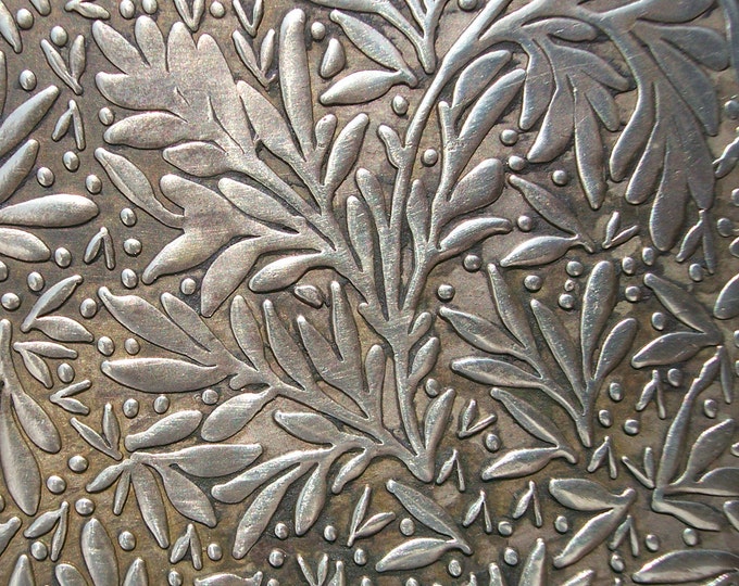 Nickel Silver Texture Metal Sheet Forest of Leaves Pattern 26g - 6 X 2 ...