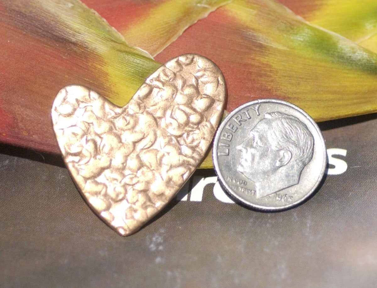 Lopsided Heart Antique Hammered Blank 27mm X 30mm Cutout for - Etsy