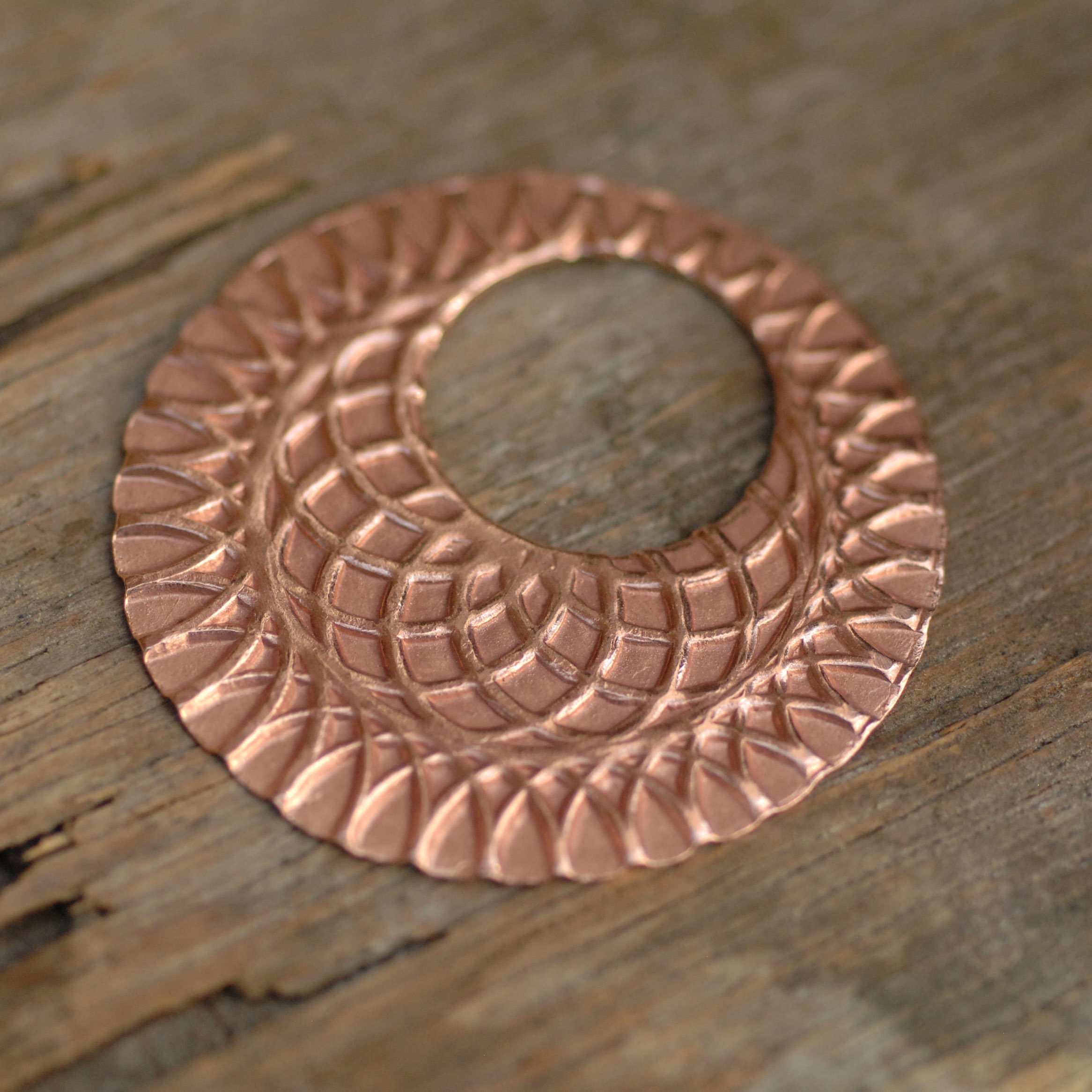 Solid Copper Shapes Round Hoop w/ Seed of Life Blank 33mm | Etsy