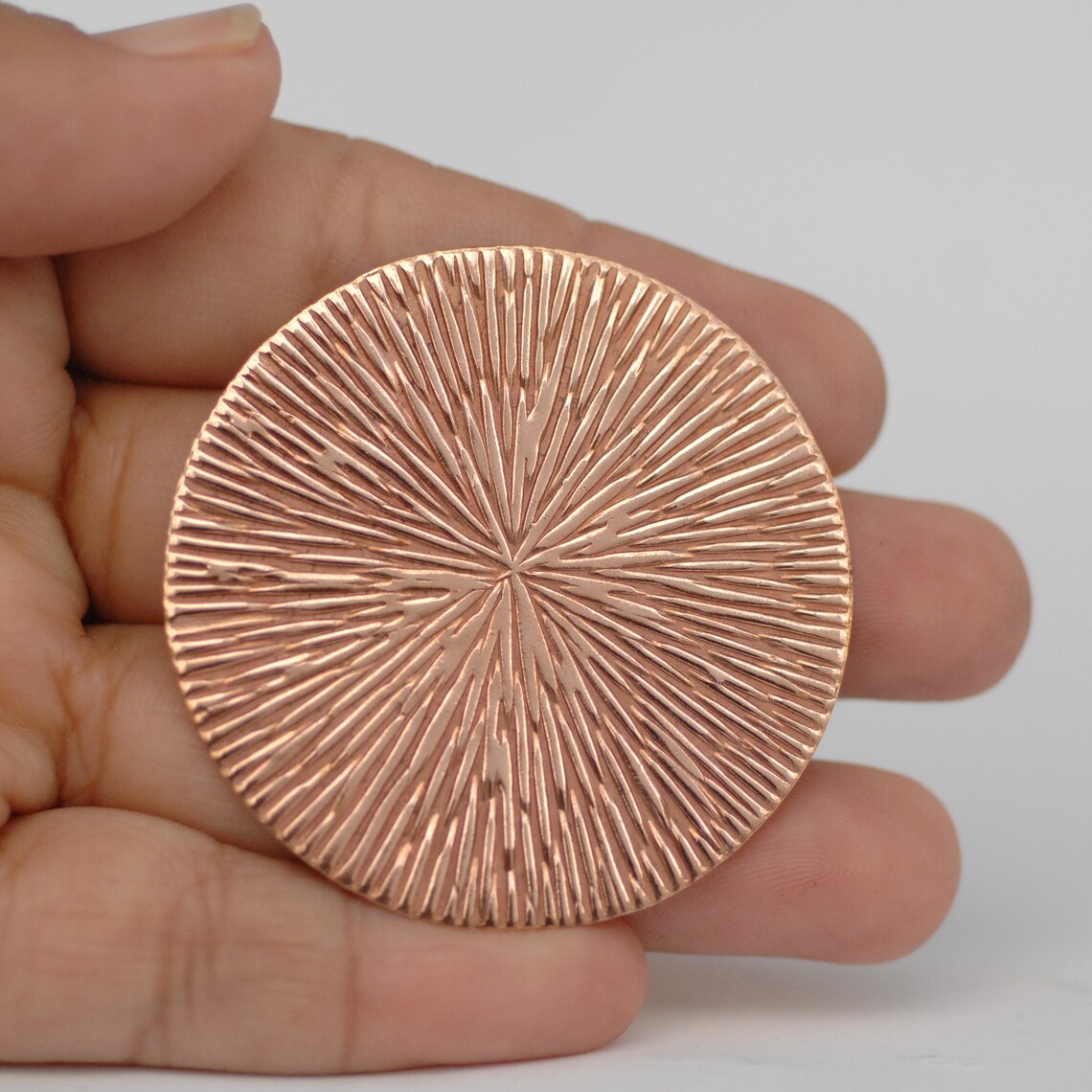 Solid Copper Blank Radiating Sun Pattern Round Disc 45mm 24g | Etsy