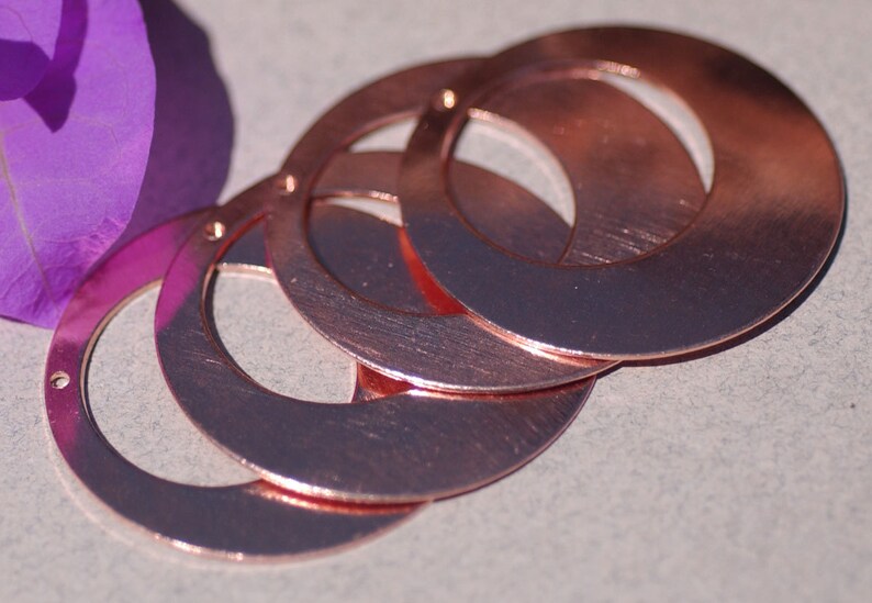 38mm Copper Hoop Blanks W/ Hole 24G for Enameling Jewelry | Etsy