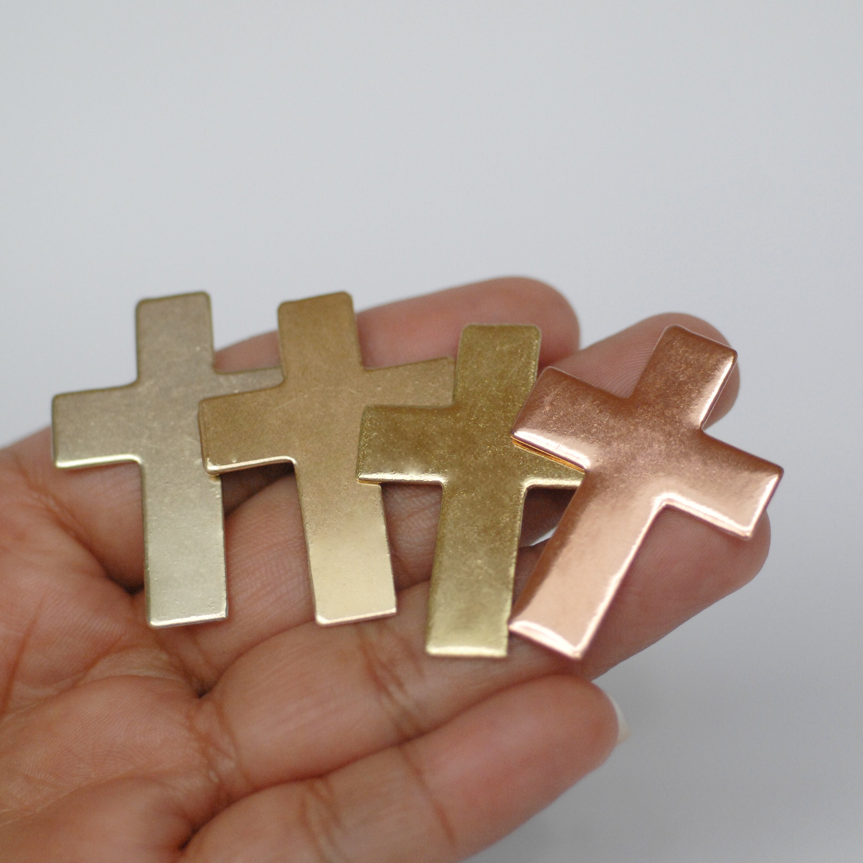 Religious Cross metal blanks 36mm x 27mm copper brass | Etsy