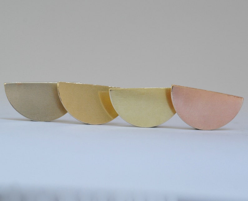 Demi-disque en cuivre massif, formes de lune, 26 mm x 13,5 mm pour ...