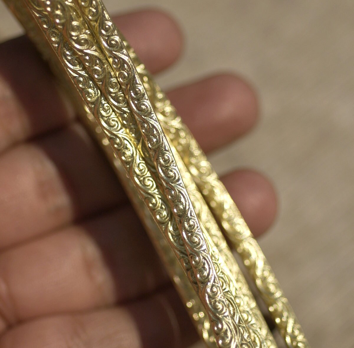 Raw Brass Patterned Wire for Making Rings and Bangle Bracelets, Gallery ...