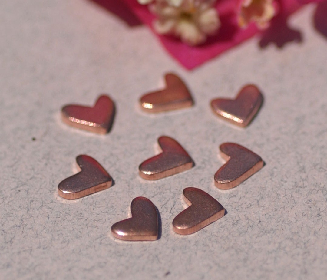 Copper Lopsided Heart 7mm X 6mm Metal Blanks Shape Form for Enameling ...
