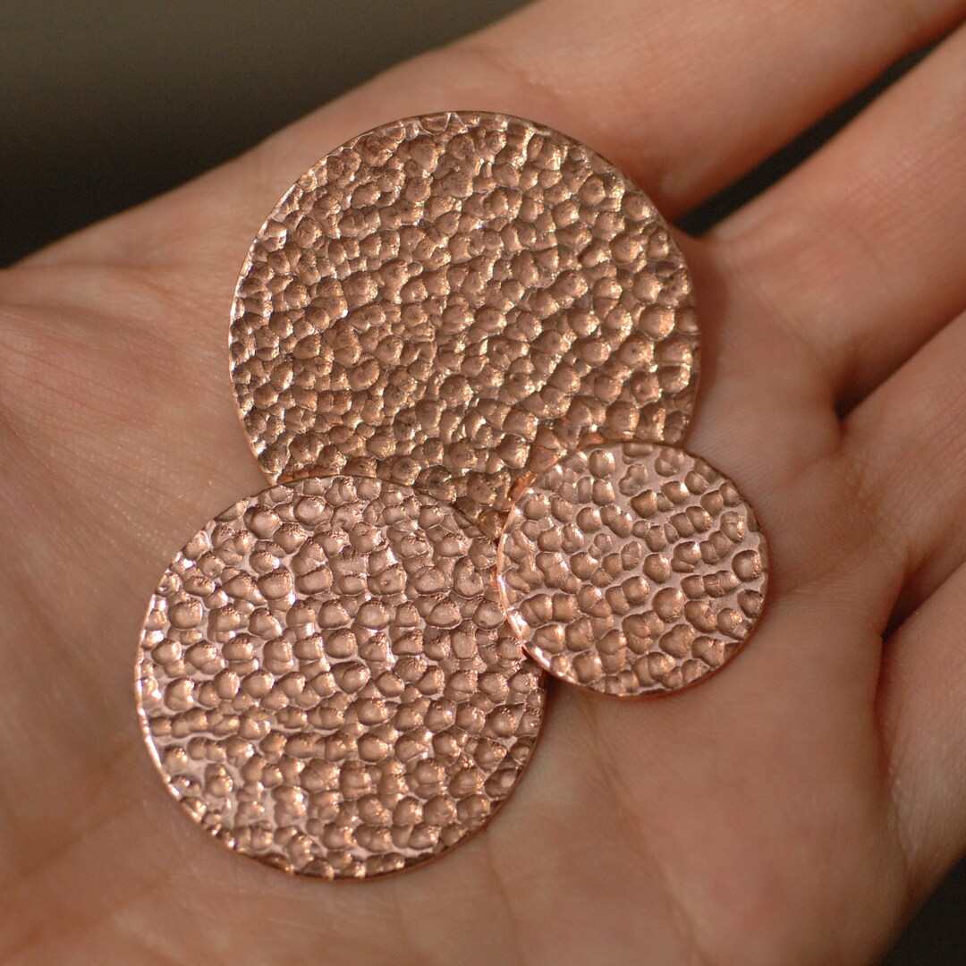 Solid Copper Round Disc Blanks 20 Gauge 20g Hammered Texture - Etsy