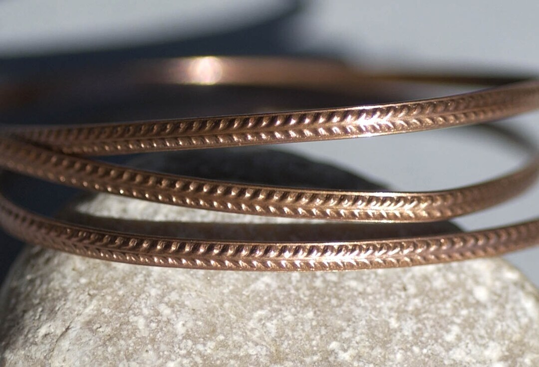 Pure Copper Ring Wire - Patterned Strip Shank 2.6mm 3 Feet - Etsy