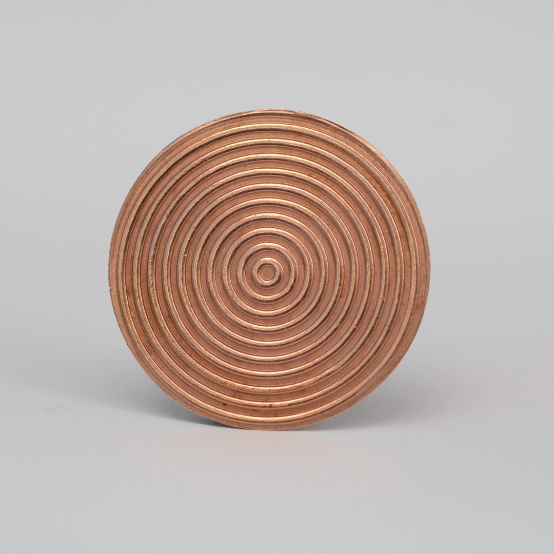 Copper Round Metal Blank: Circle Pattern Disc, DIY Jewelry Supplies (3 ...