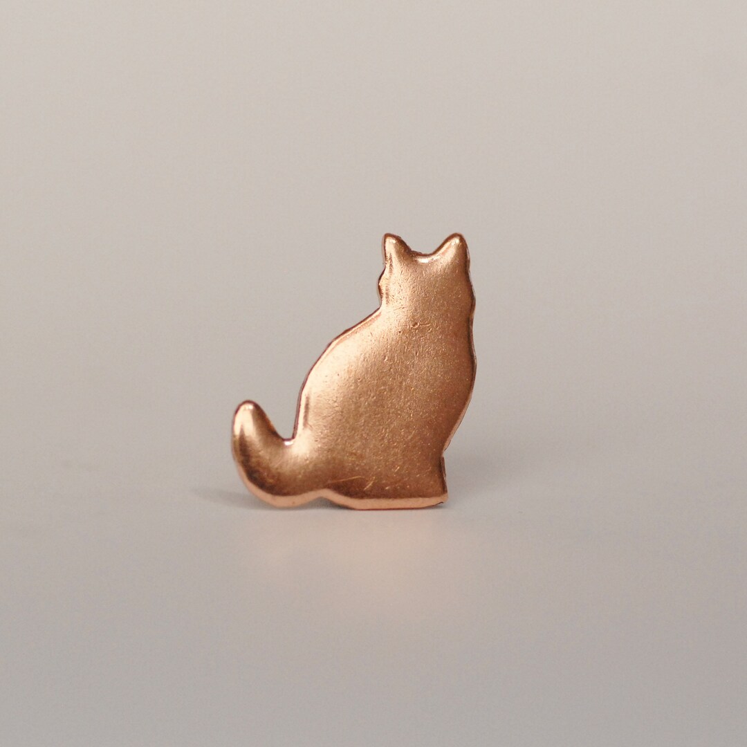 Reserved for Peter Solid Copper Cat Blanks 20.5mm X 17mm 20g Cat Shaped ...