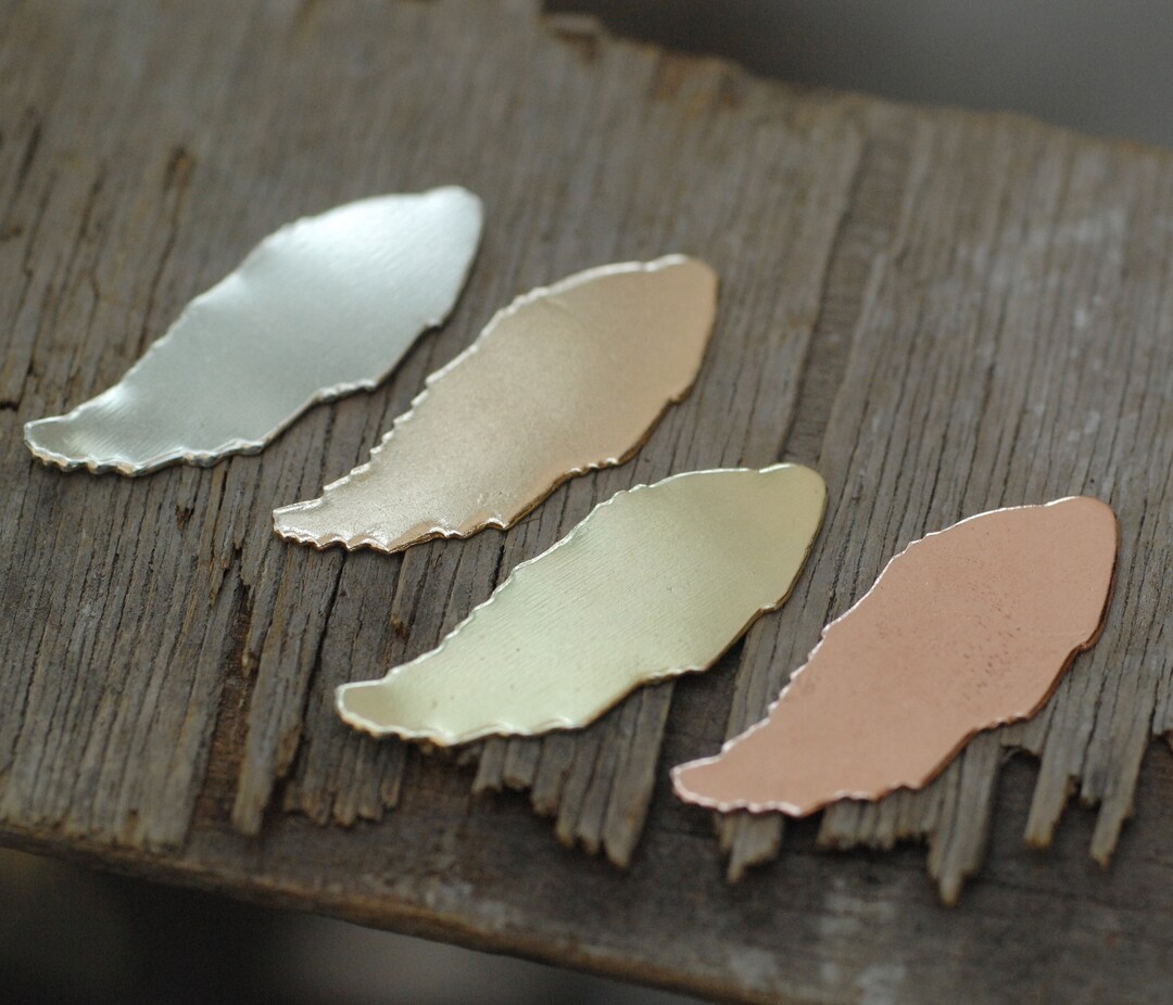 Metal Bird Wing Blanks: Copper, Brass, Bronze, Nickel Silver Charms - Etsy
