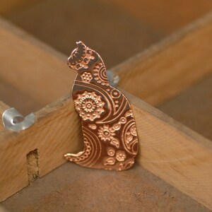 Cats 43mm X 24mm Paisley Cat Shaped 26g Solid Copper Blanks for ...