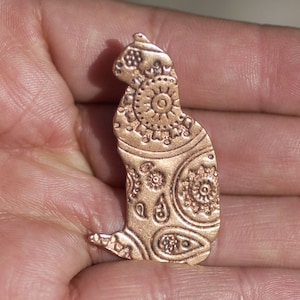 Cats 43mm X 24mm Paisley Cat Shaped 26g Solid Copper Blanks for ...