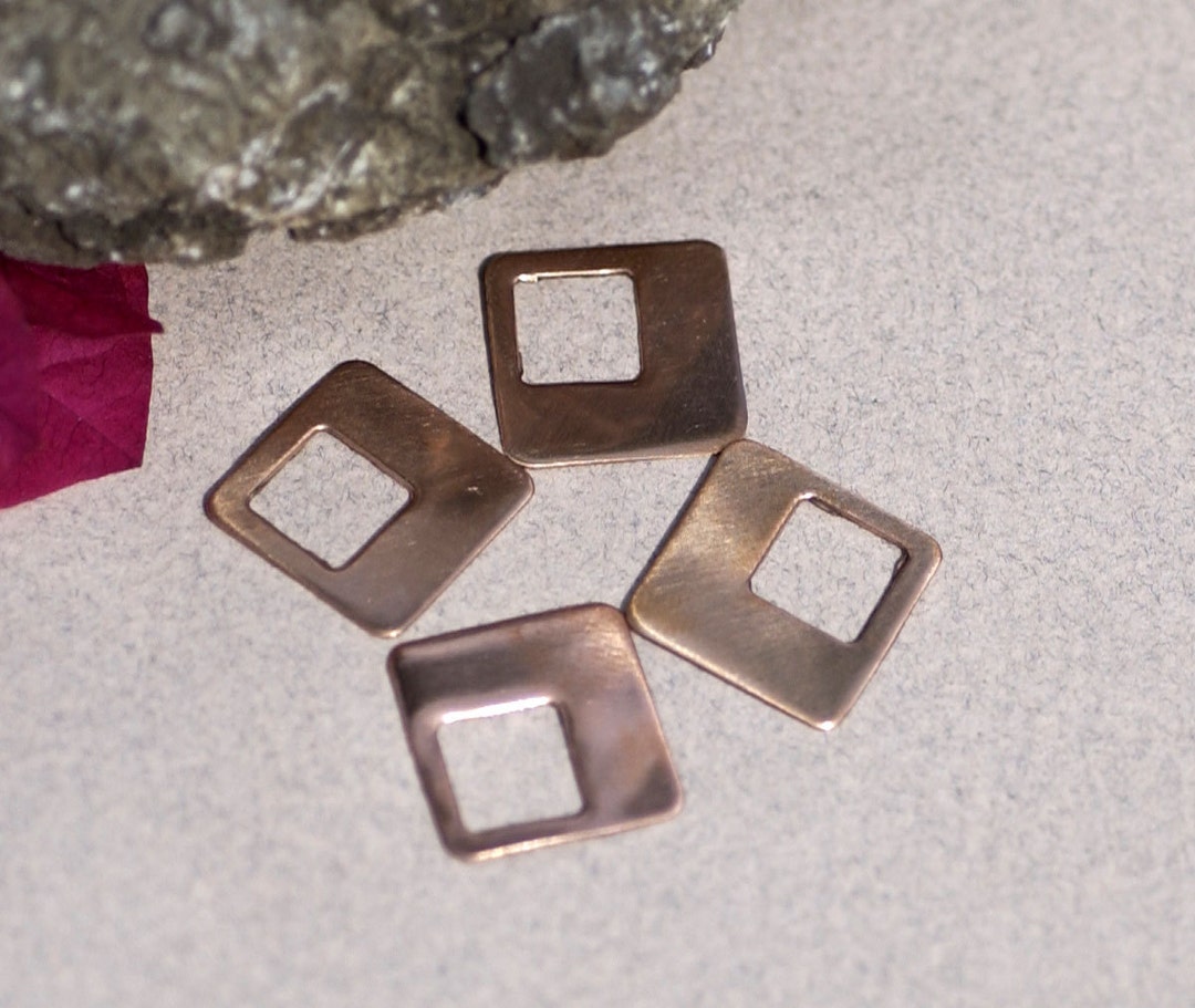 Copper Square Cutout Blanks: Enameling & Stamping Supplies - 16mm, 6pcs ...