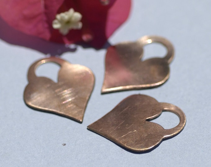 Copper Lopsided Heart Shape Blank Valentine's Day Hearts 27mm X 30mm ...