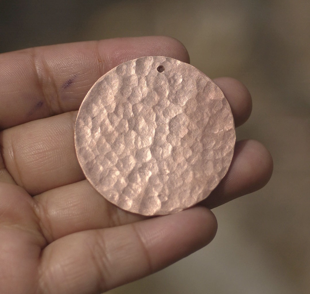 Hammered Metal Disc Blanks: 40mm Copper/brass/bronze, 20G, Jewelry ...