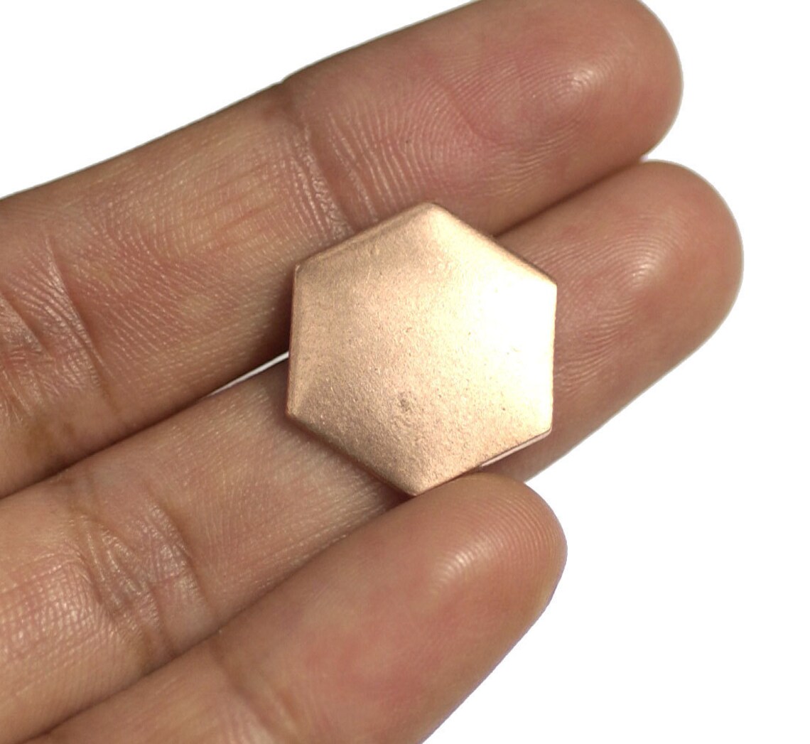 Copper Hexagon Blanks: 20g, 16mm for Enameling, Stamping - 4pcs - Etsy