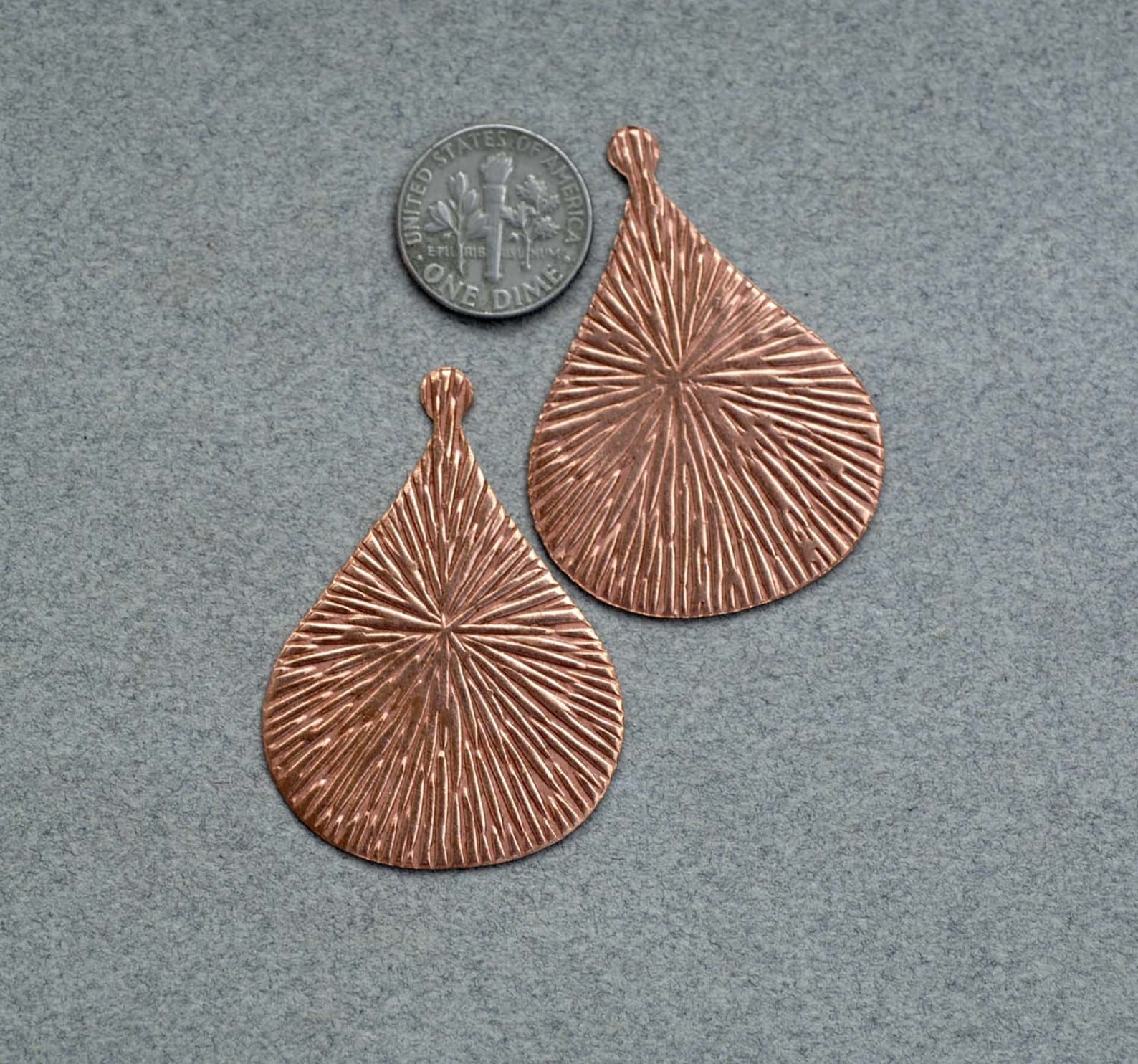 Pure Copper Blanks Patterned Teardrops 4 Pieces | Etsy