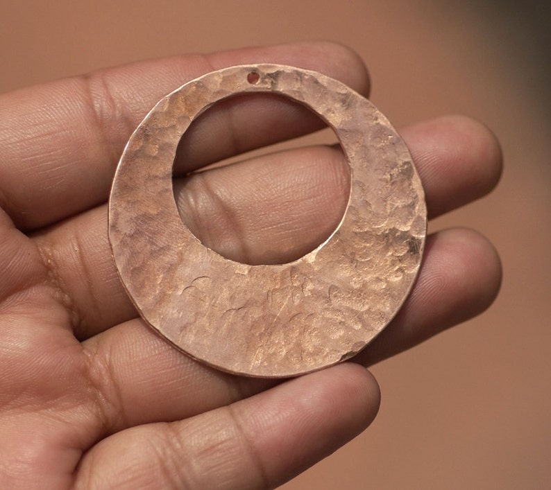 Copper Hoop Earring Blanks Hand Hammered 45mm 26g Offset Etsy