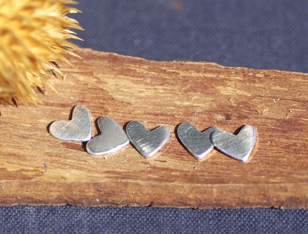 Sterling Silver 925 22g 7mm X 6mm Lopsided Heart Shape Metal Blanks for ...