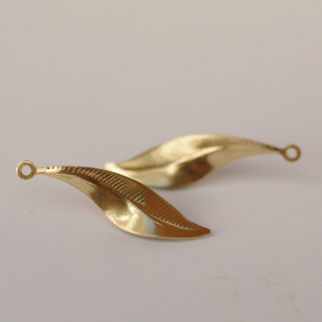 Raw Brass Shapes Blank Leaf - Leaves - Fall Greenery Rose Leaf 3D Shape ...