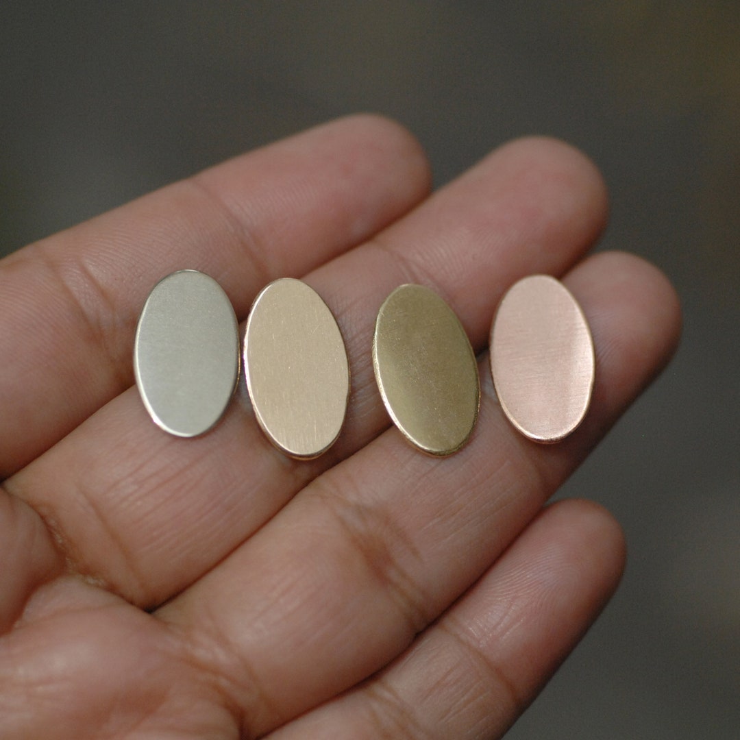 Oval Metal Blanks: Copper, Brass, Bronze, Nickel Silver (10mm X 17mm ...
