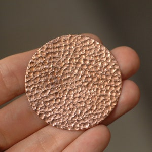 Solid Copper Round Disc Blanks 24 Gauge 24g Hammered Texture - Etsy