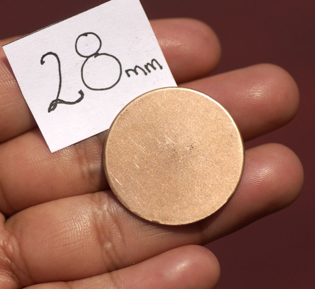 28mm Pure Copper Disc 22G Copper Enamel or Hand Stamping Blanks ...