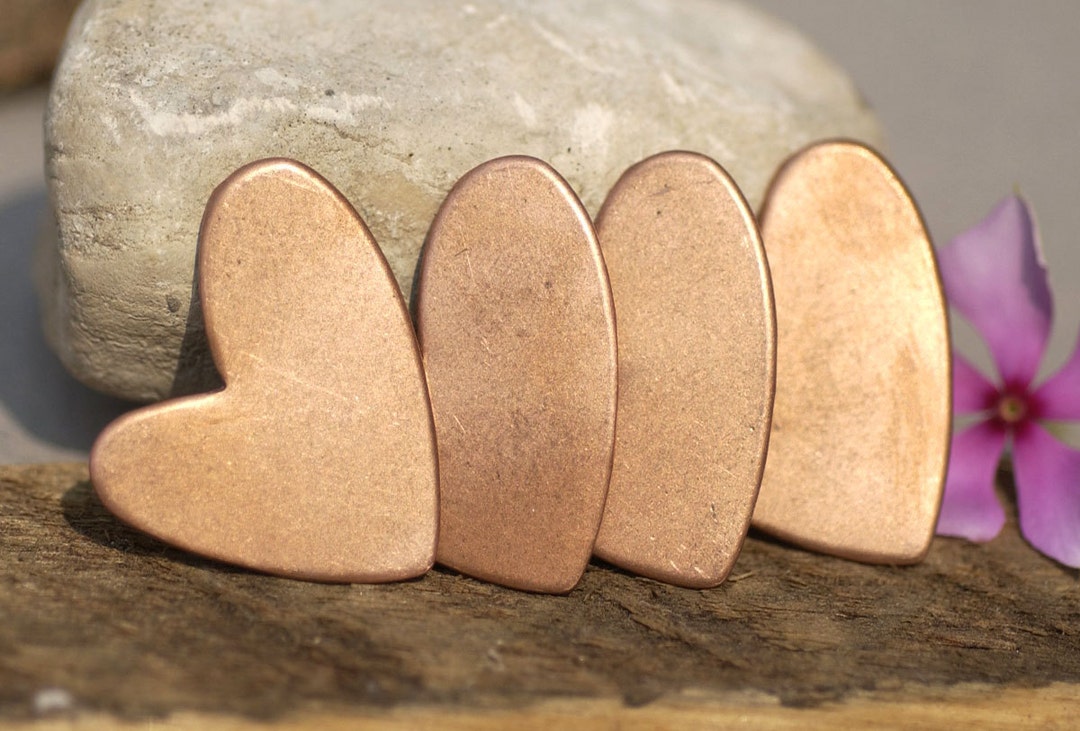 Copper Lopsided Heart Shape Blank Valentine's Day Hearts 27mm X 30mm ...
