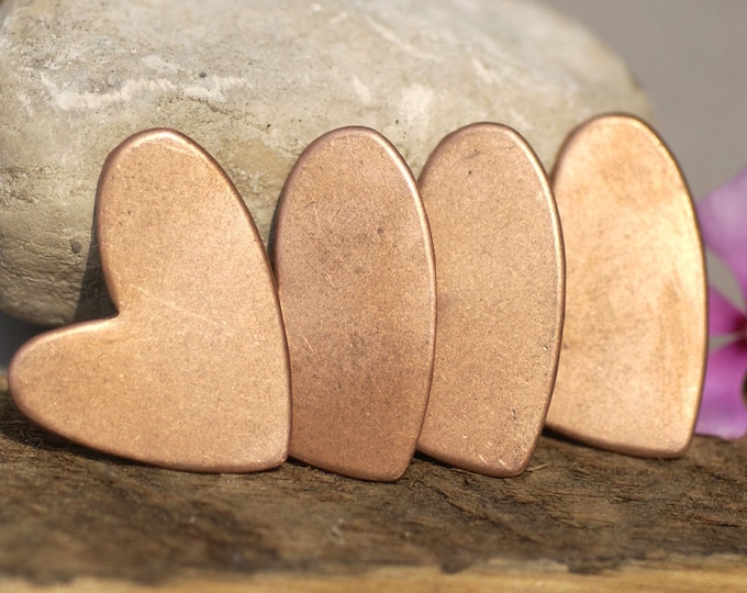 Copper Lopsided Heart Shape Blank Valentine's Day Hearts 27mm X 30mm ...