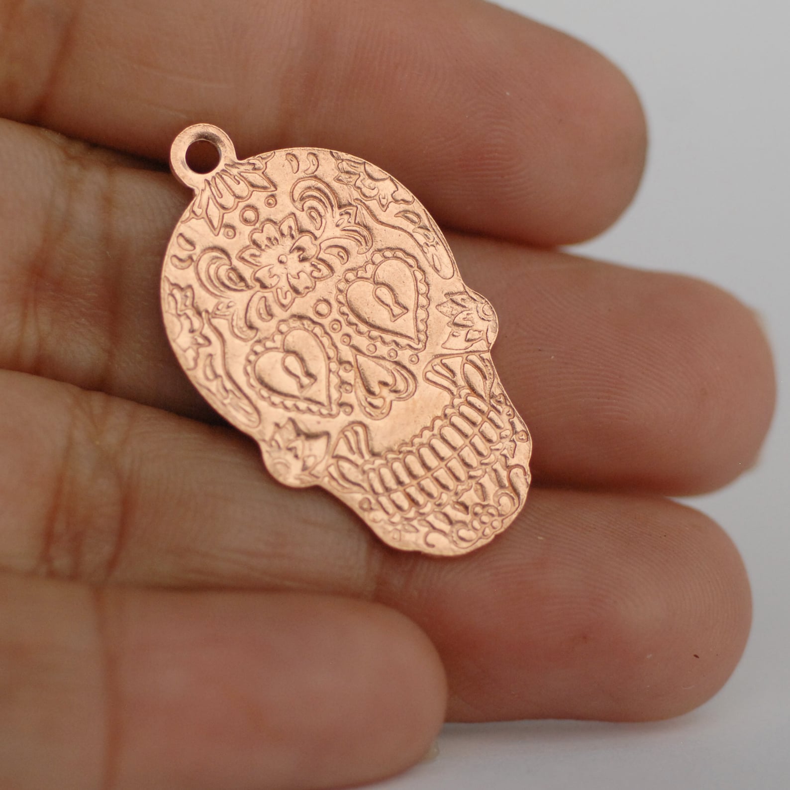 Sugar Skull Keyhole Eyes Pendant Lots of Details Traditional - Etsy