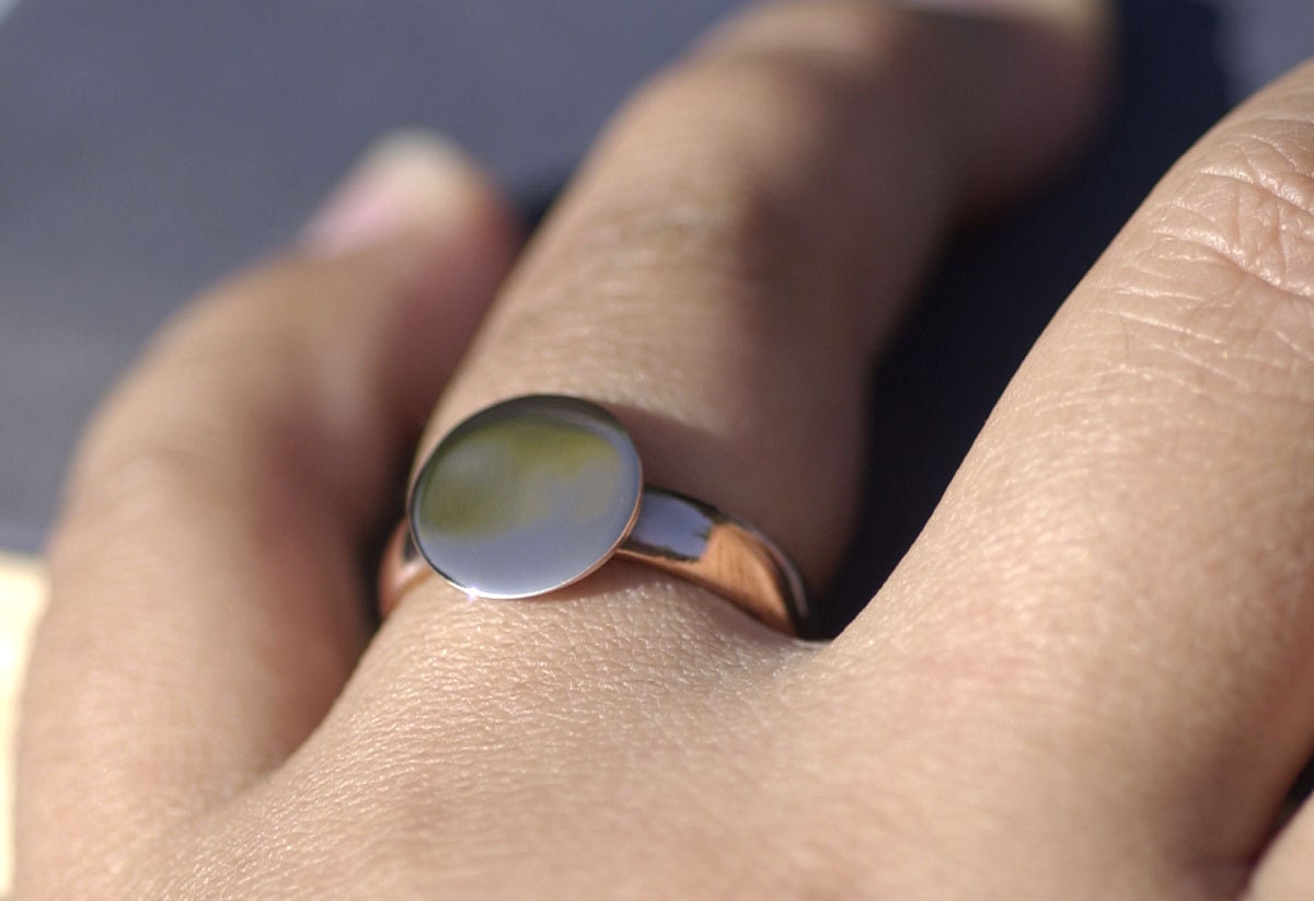 Ring Copper Ring Round Glue Pad for Gluing Size 7 or Any - Etsy