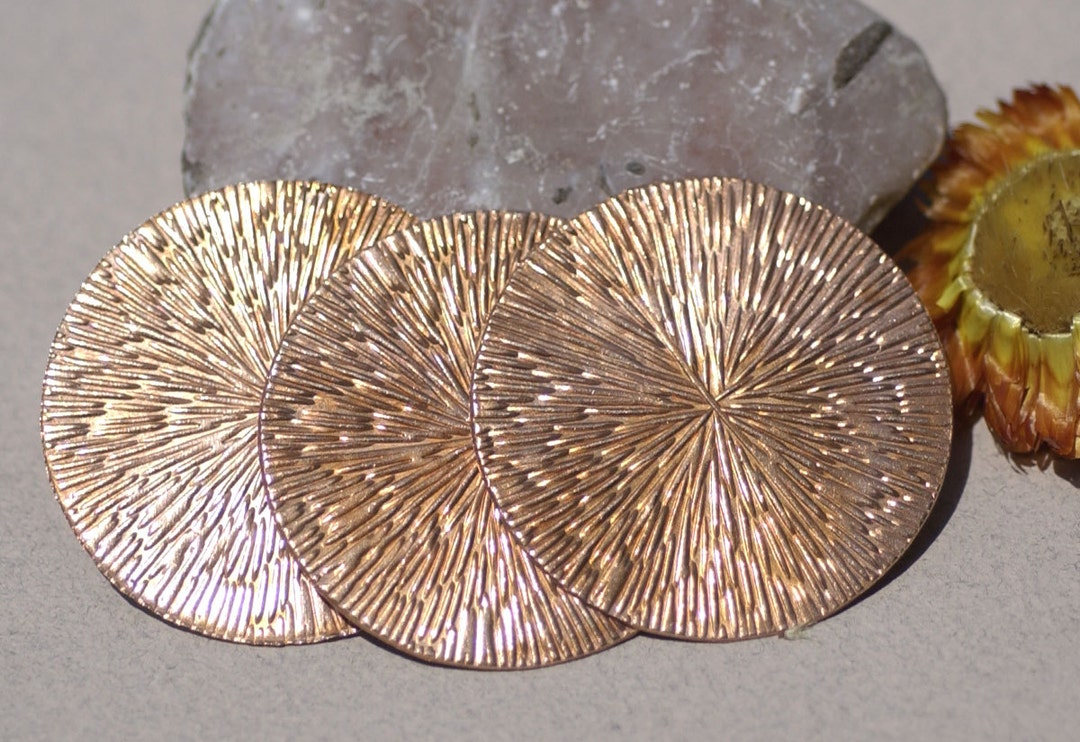 Stamping Blank Disc 42mm With Texture, Jewelry Supplies, Copper Metal ...