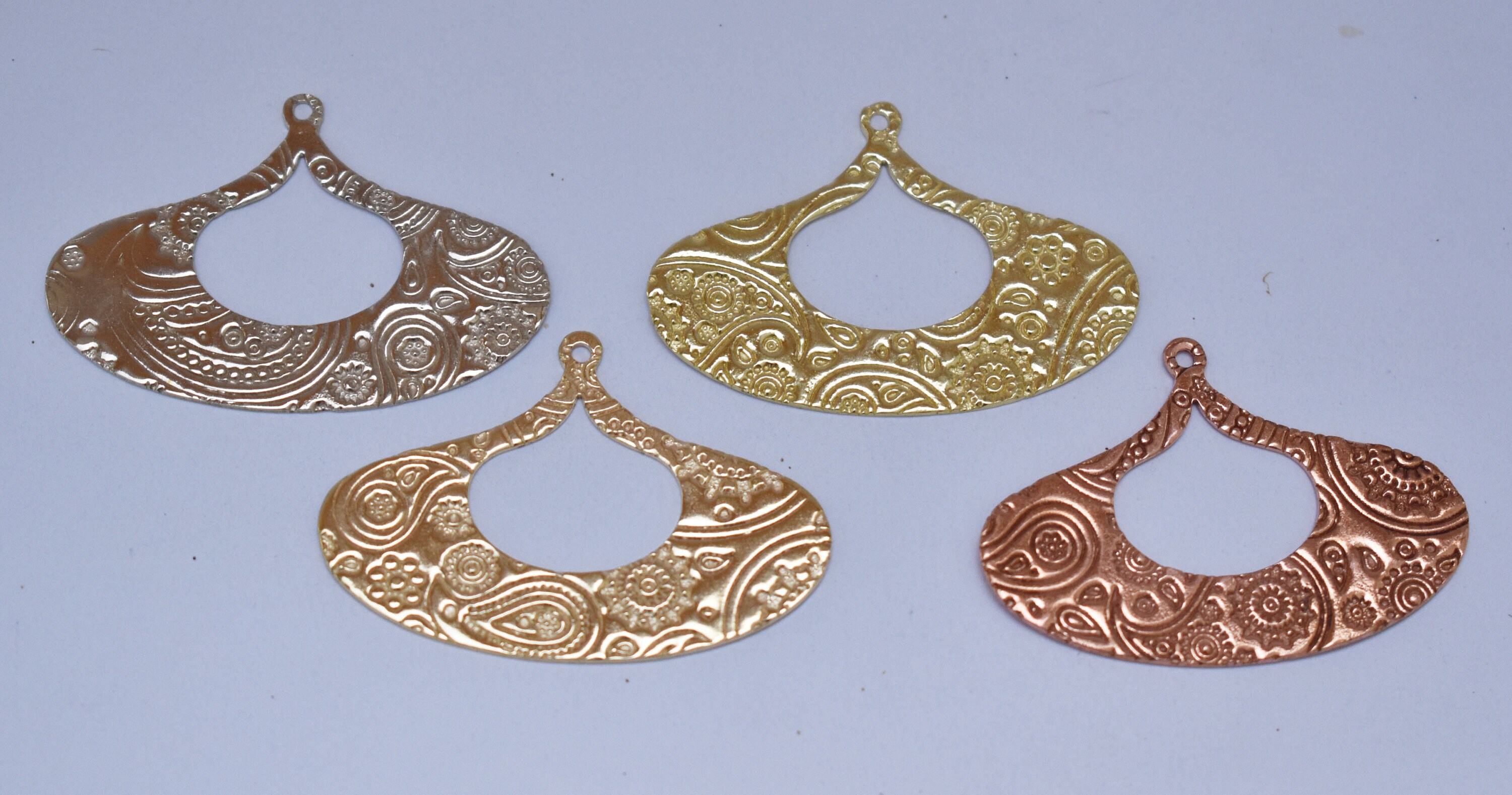 Solid Copper Shapes Paisley Wide Teardrop Hoops Metal Blanks | Etsy