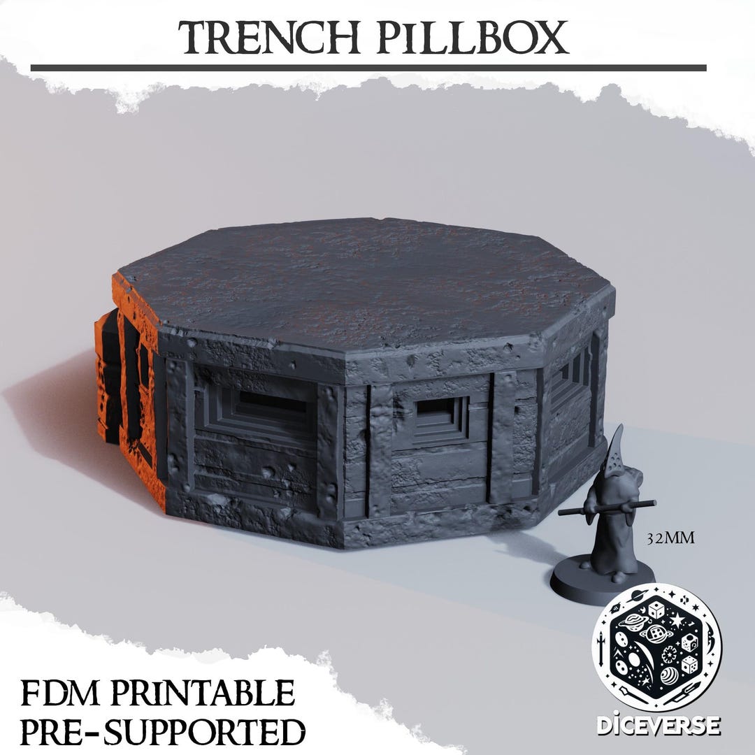 Fortified Pillbox, Armoured Round Bunker, Large Battlefield Terrain ...