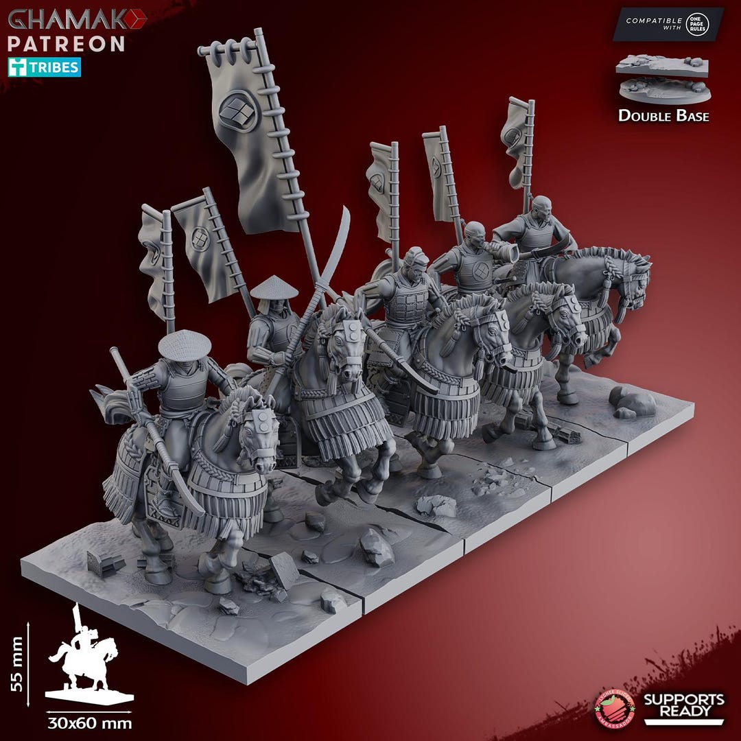 Samurai Lancers, Light Cavalry, Mounted Ashigaru Yari and Naginata, Old ...