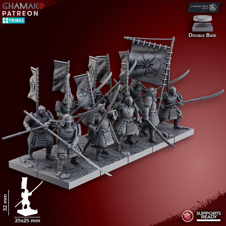 Samurai Warriors, Heavy Infantry, Naginata and Odachi, Old World Proxy ...