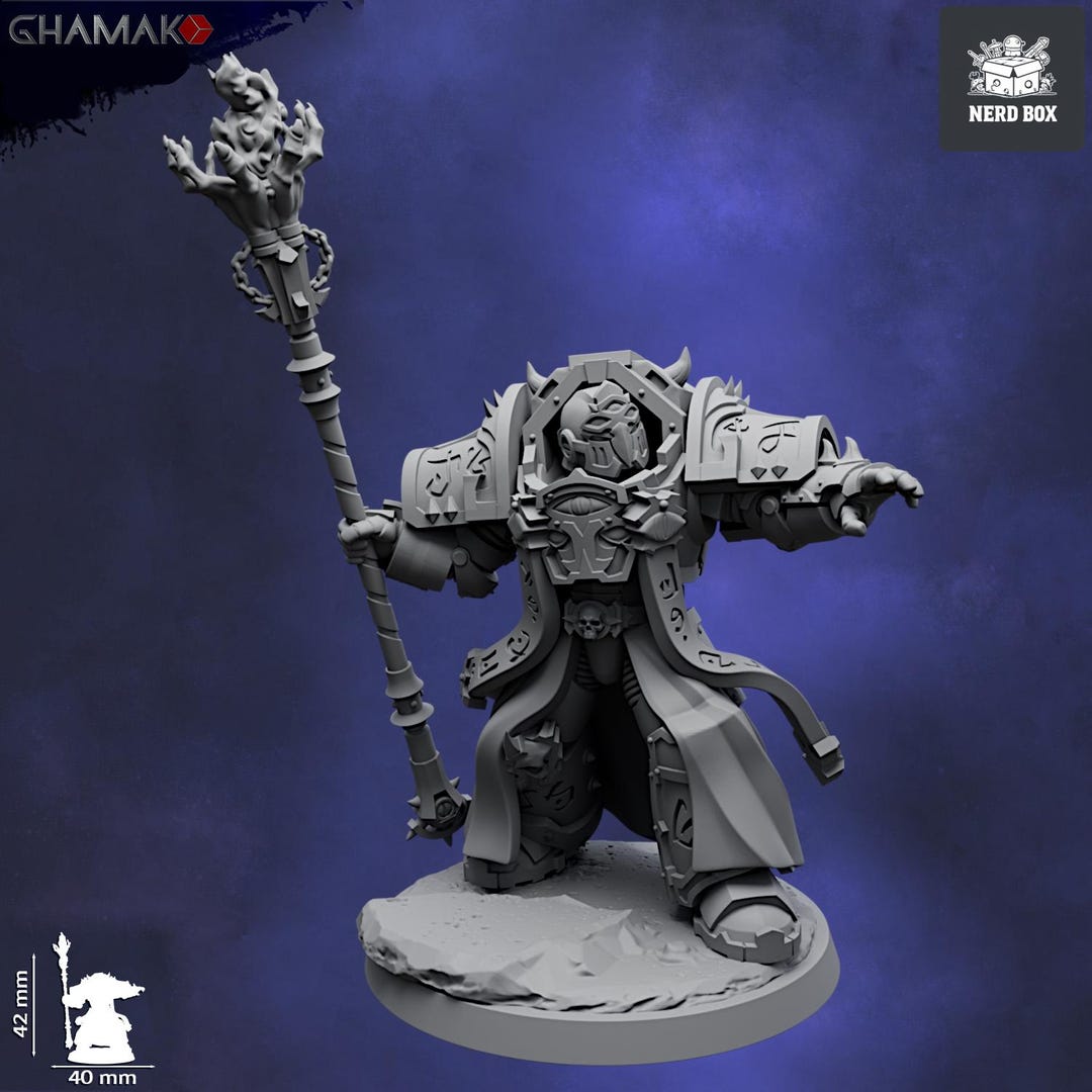 Terminator Warlock, Marine in Heavy Armour, Grimdark Exterminator Proxy ...