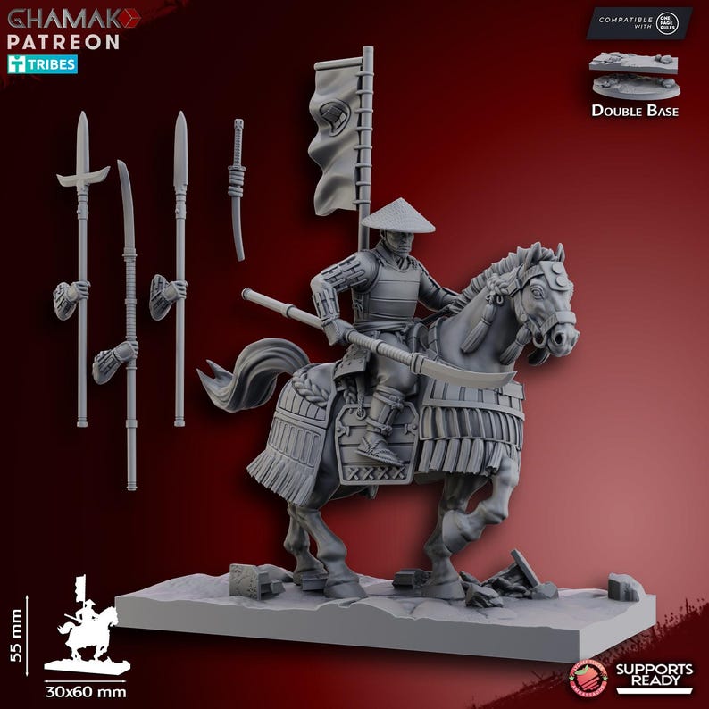 Samurai Lancers, Heavy Cavalry, Old World Proxy, Naginata Samurai ...