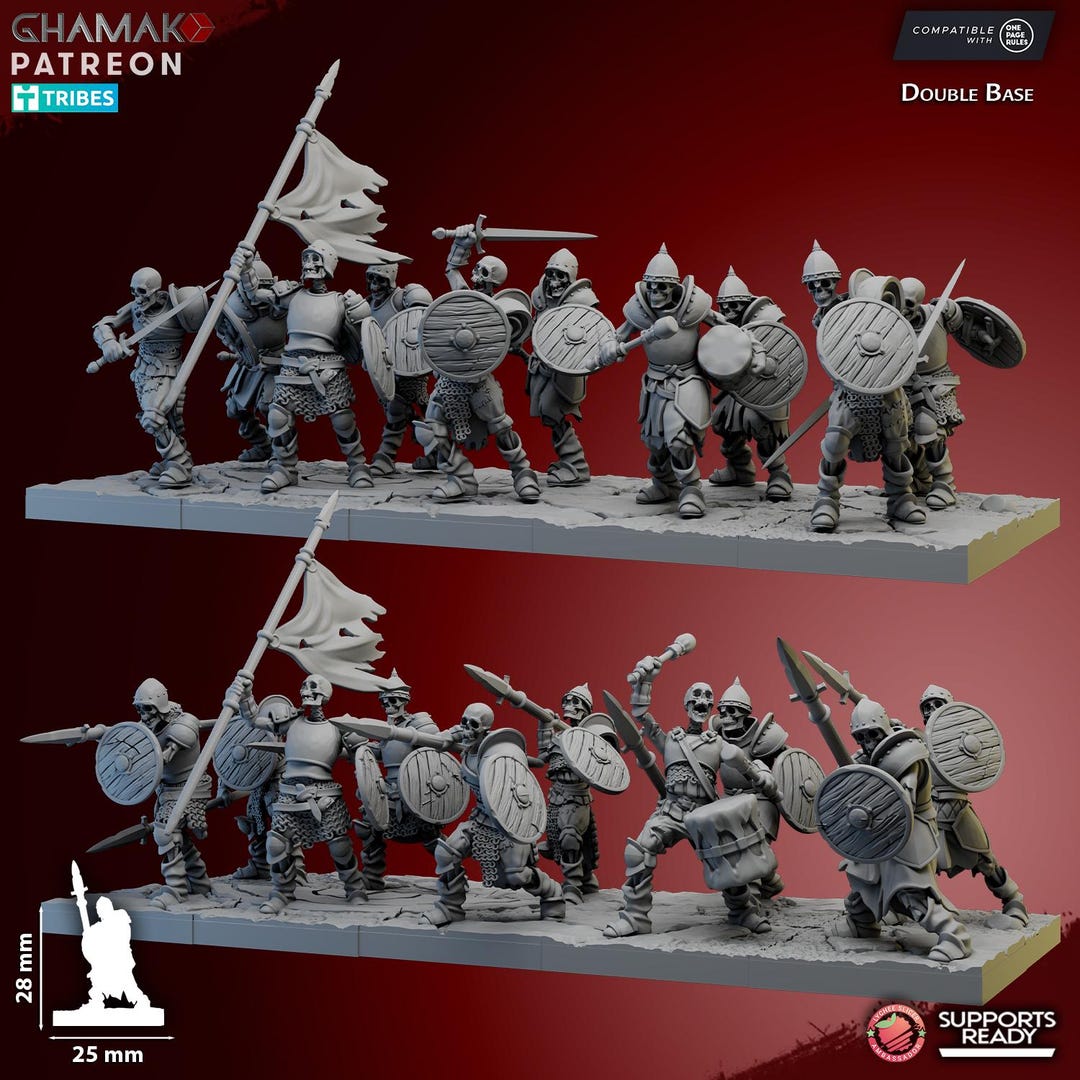Skeletal Warriors, Skeleton Horde With Sword and Spears, Undead ...