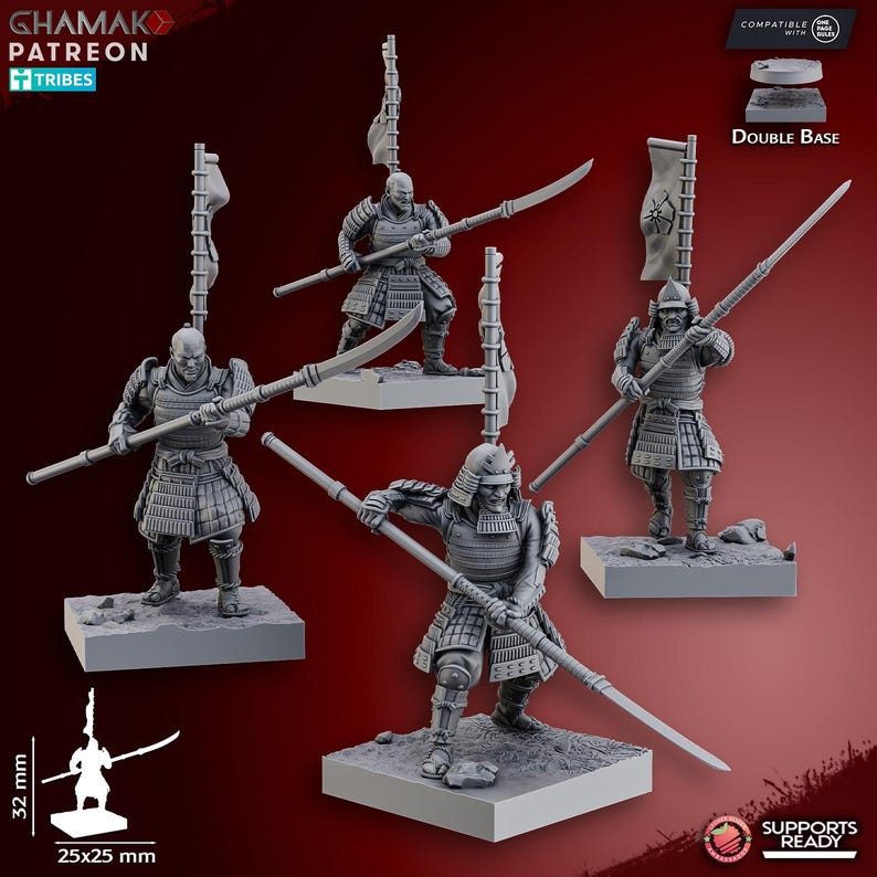 Samurai Warriors, Heavy Infantry, Naginata and Odachi, Warhammer Old ...