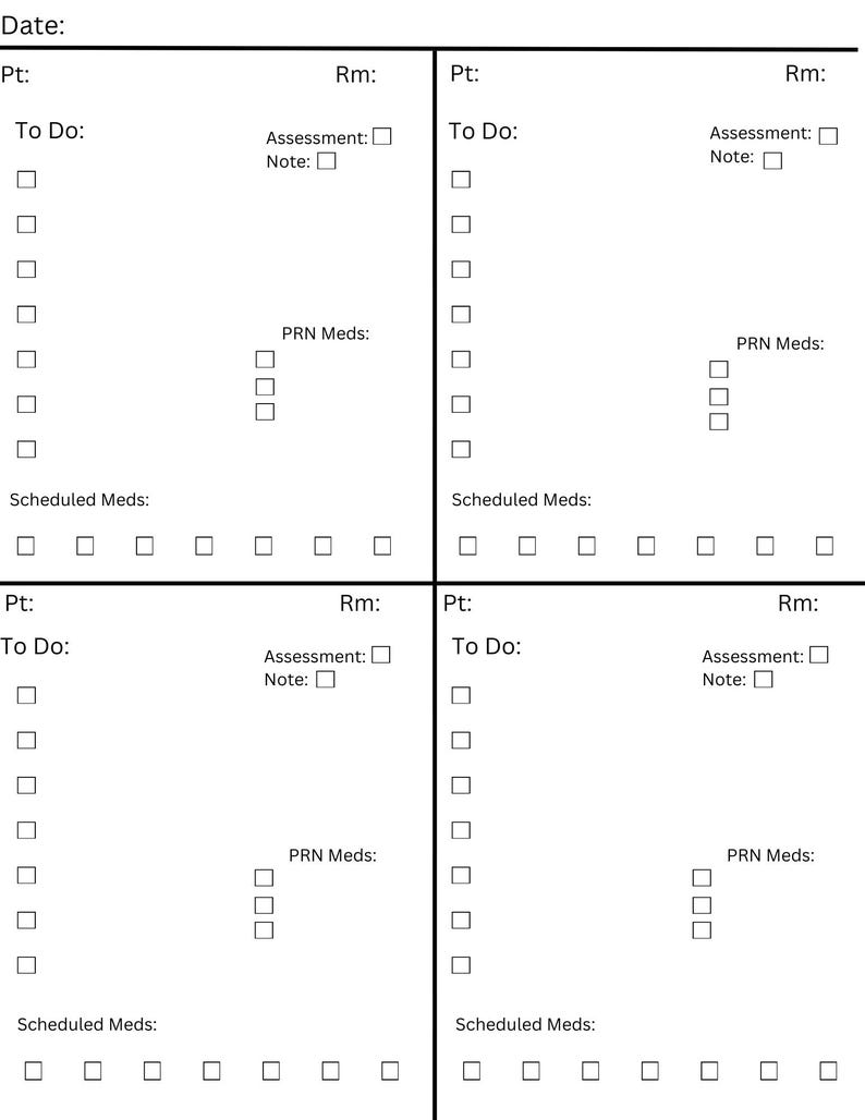 Nurse to Do List Nurse Report Sheet New Grad Nurse Nursing School ...