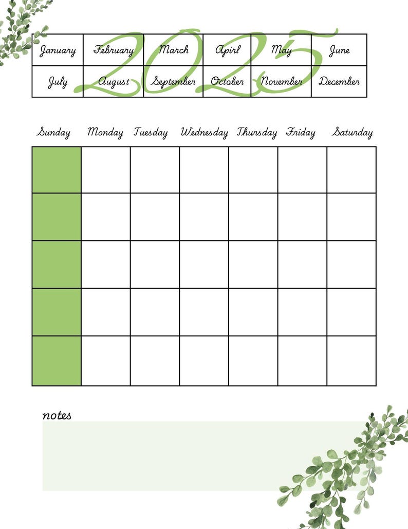 2025 Simple, Printable/digital Monthly Planner - Etsy