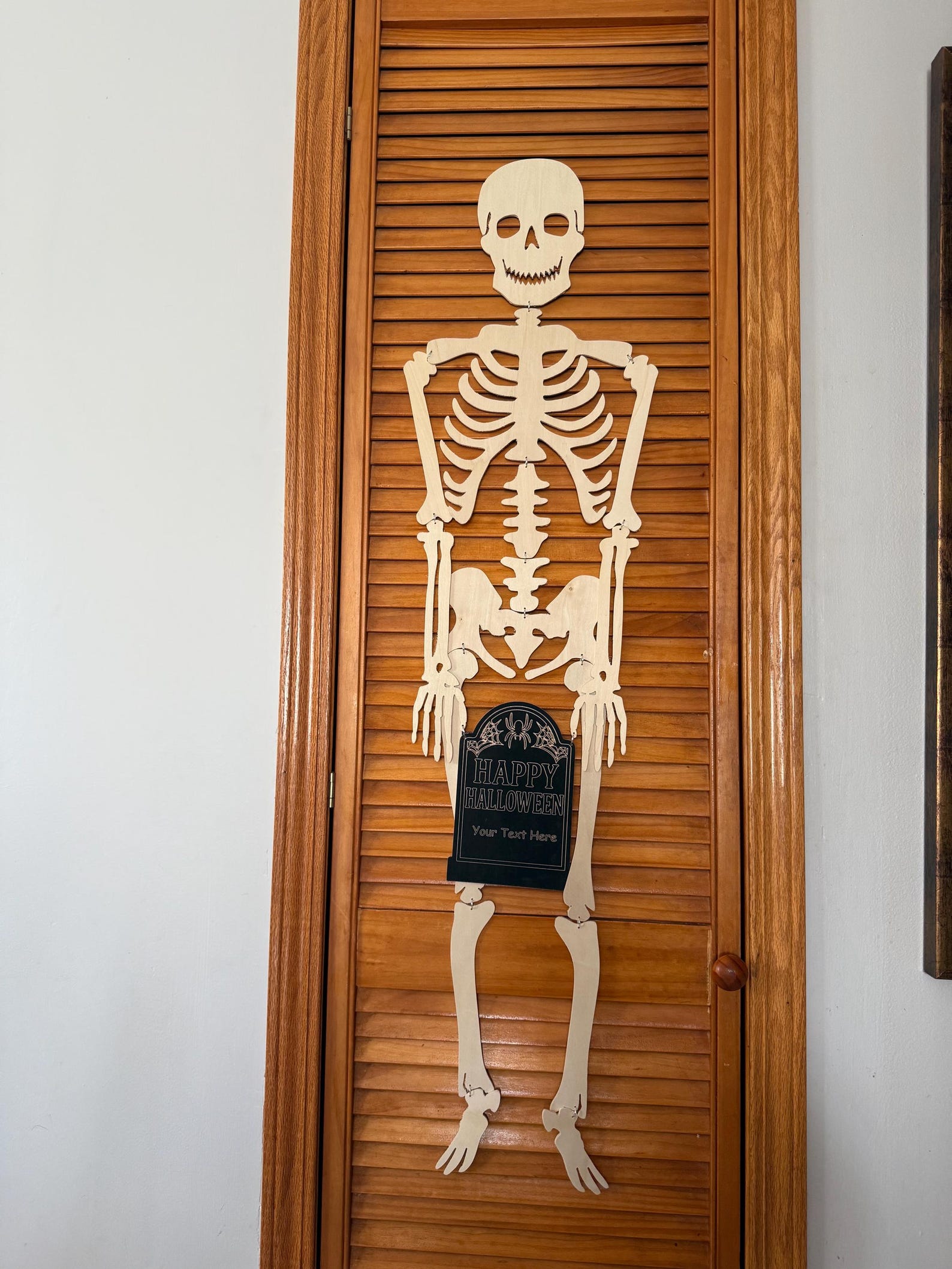 Wooden Skeleton | Halloween Decor| Personalized Spooky Wall Hanging ...