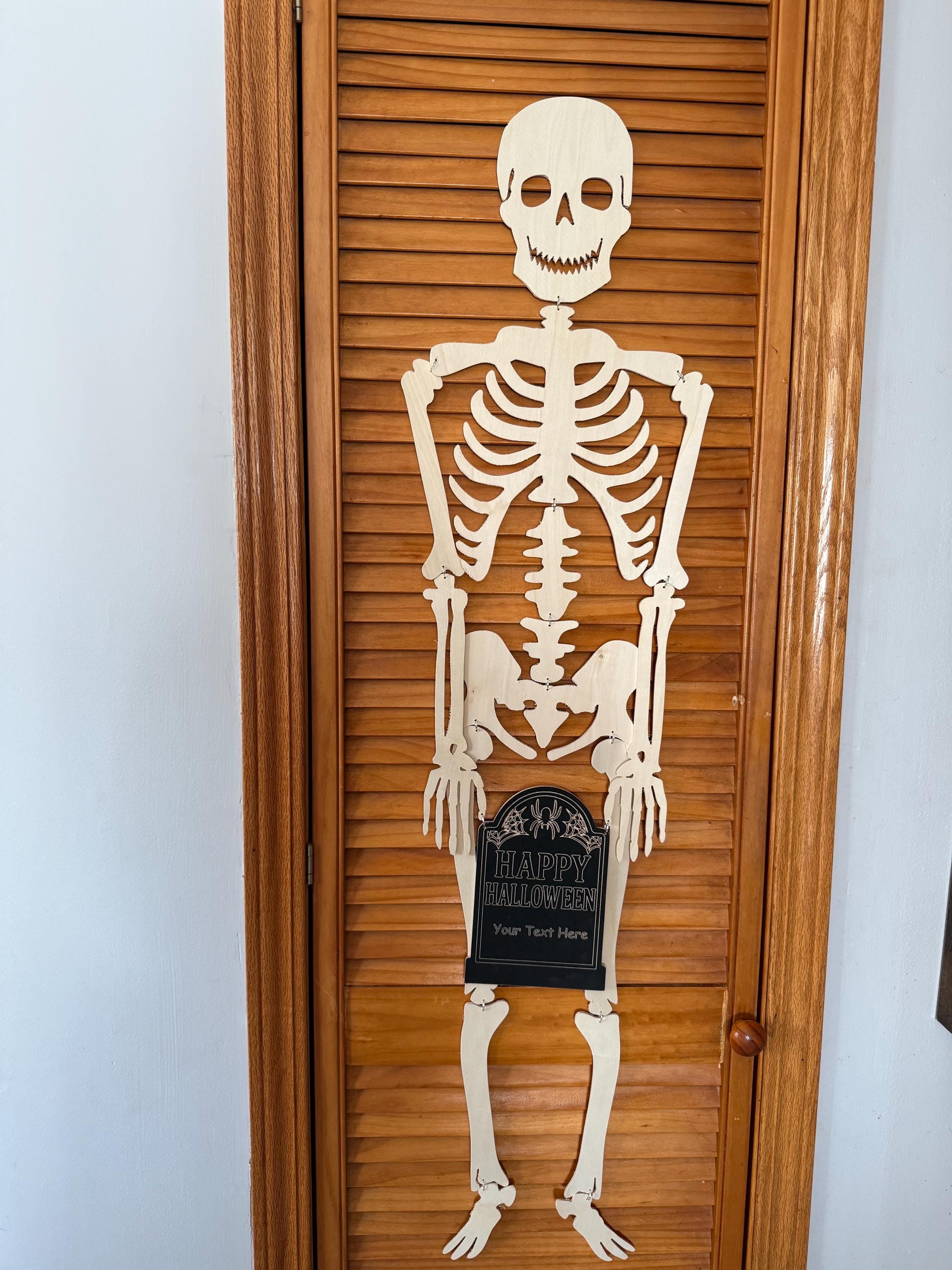 Wooden Skeleton | Halloween Decor| Personalized Spooky Wall Hanging ...