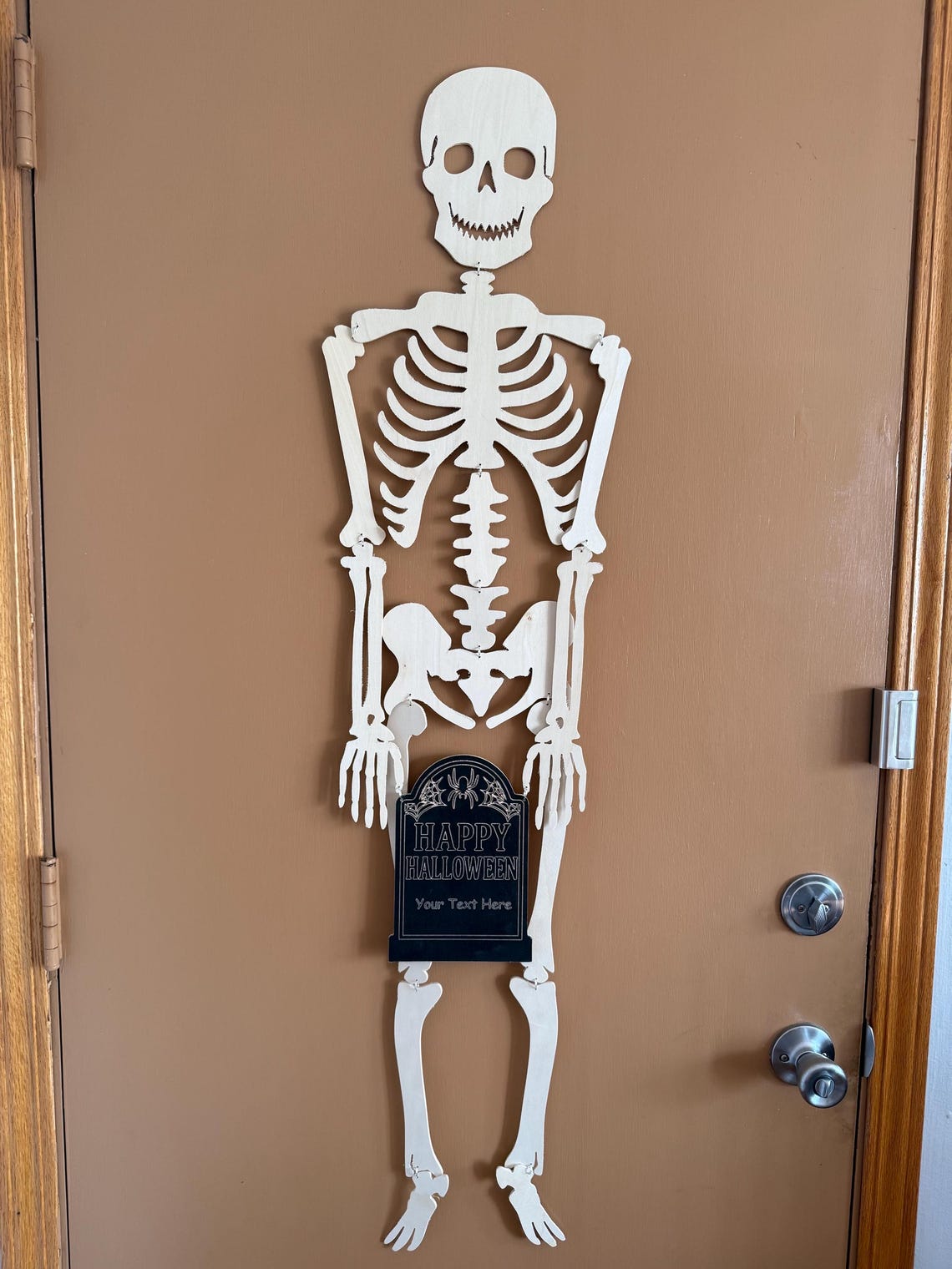 Wooden Skeleton | Halloween Decor| Personalized Spooky Wall Hanging ...