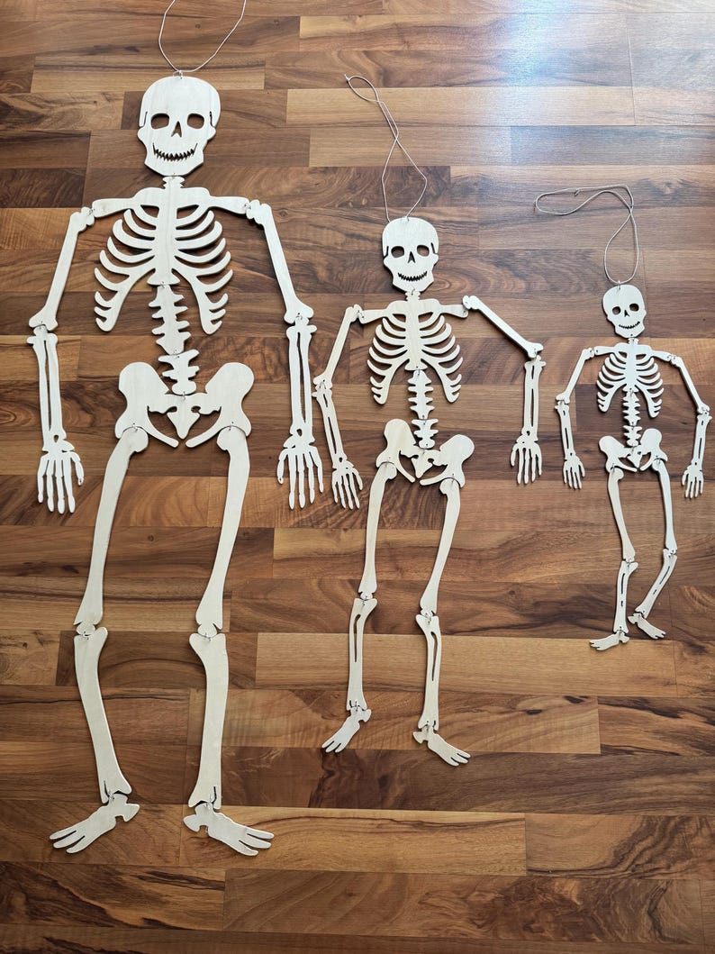 Wooden Skeleton | Halloween Decor| Personalized Spooky Wall Hanging ...