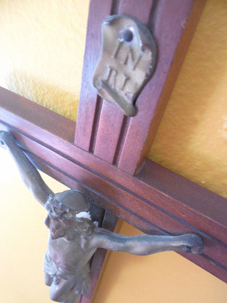 INRI Crucifix Vintage Wooden INRI Cross Religious - Etsy