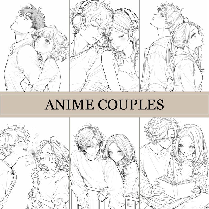 Anime Valentine Coloring - Etsy