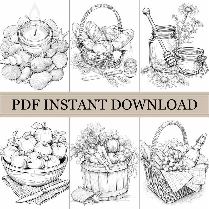 Still Life Coloring Book, Cute Coloring Pages, Cozy Book for Adults and ...